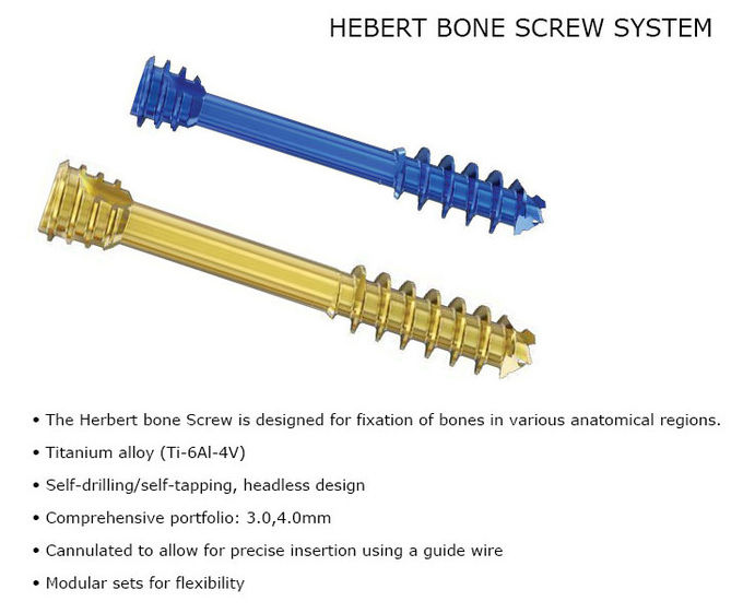 Orthopedic Implants Titanium Herbert Screw Fixation